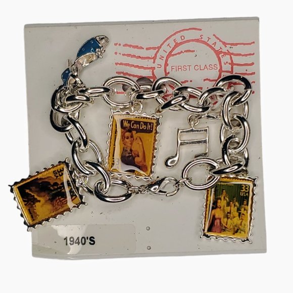 Jewelry | Vintage Usps Us Postal Service Charm Bracelet With 194s Theme ...